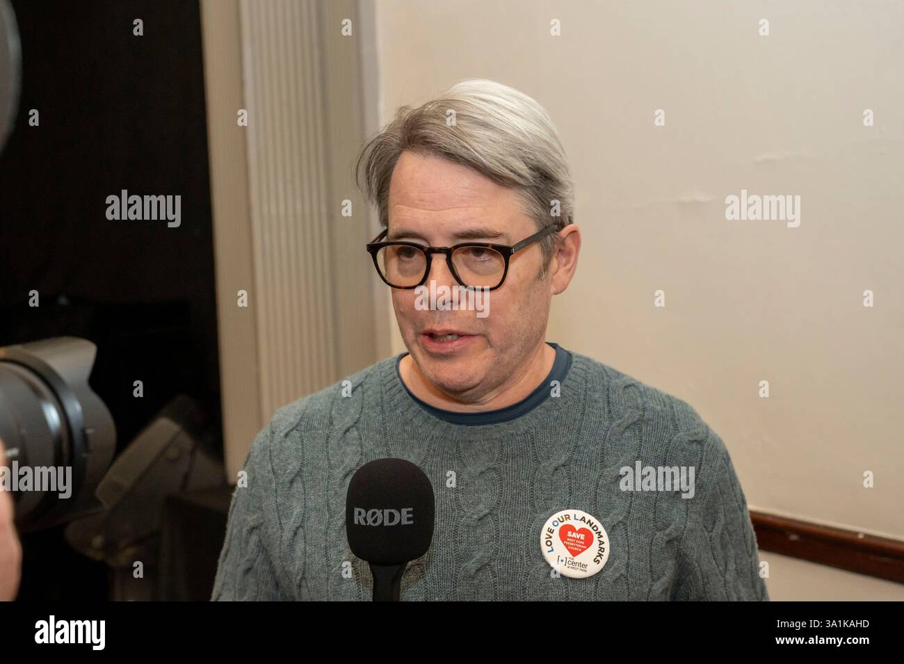 Matthew Broderick attends a rally to save the landmark West Park ...