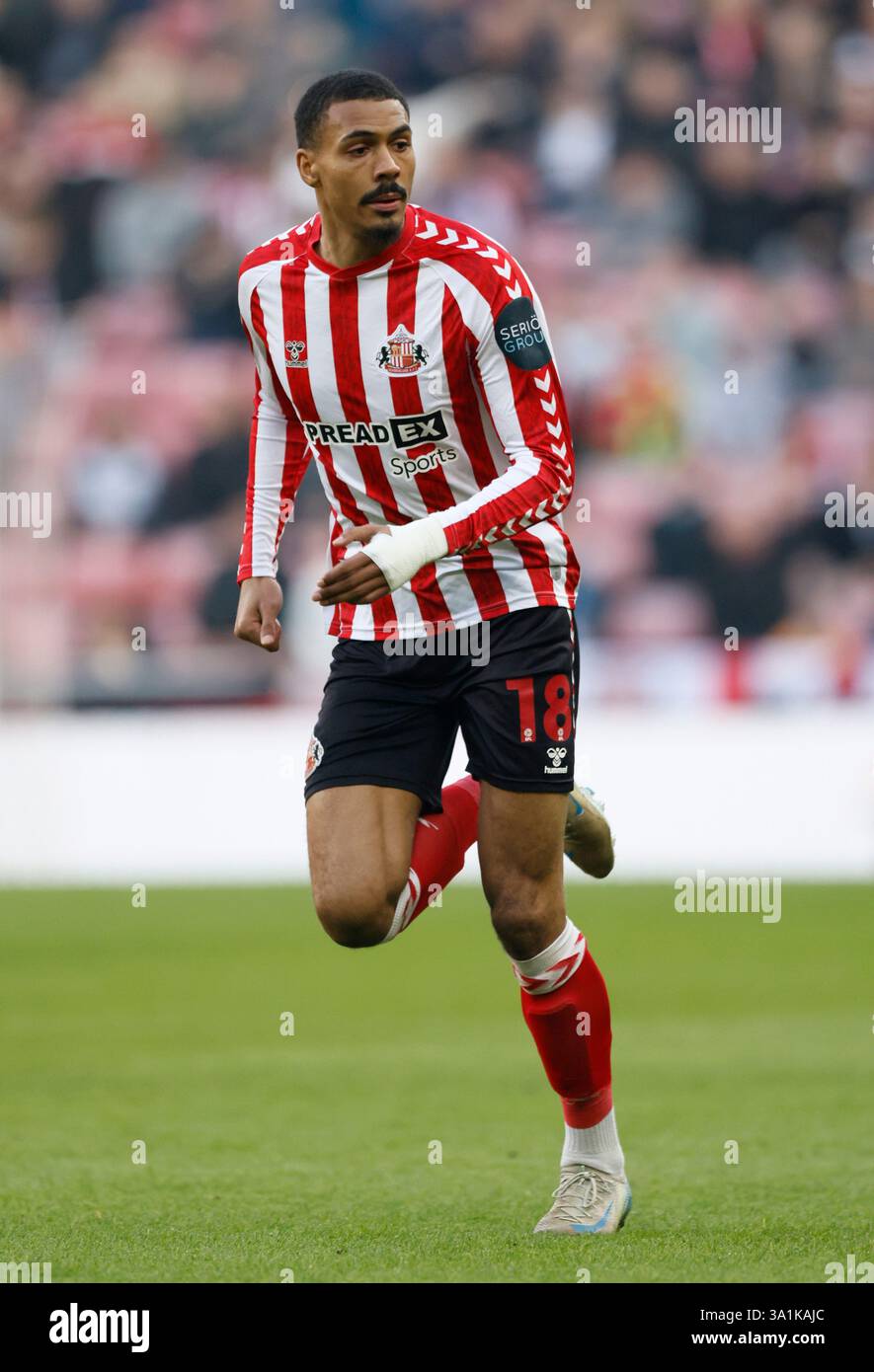 Sunderland's Wilson Isidor during the Sky Bet Championship match at the Stadium of Light ...