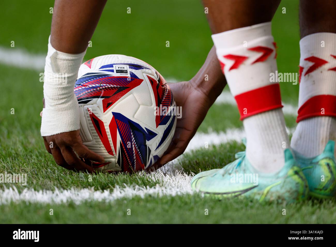 Sunderland's Romaine Mundle places the ball down for a corner-kick ...
