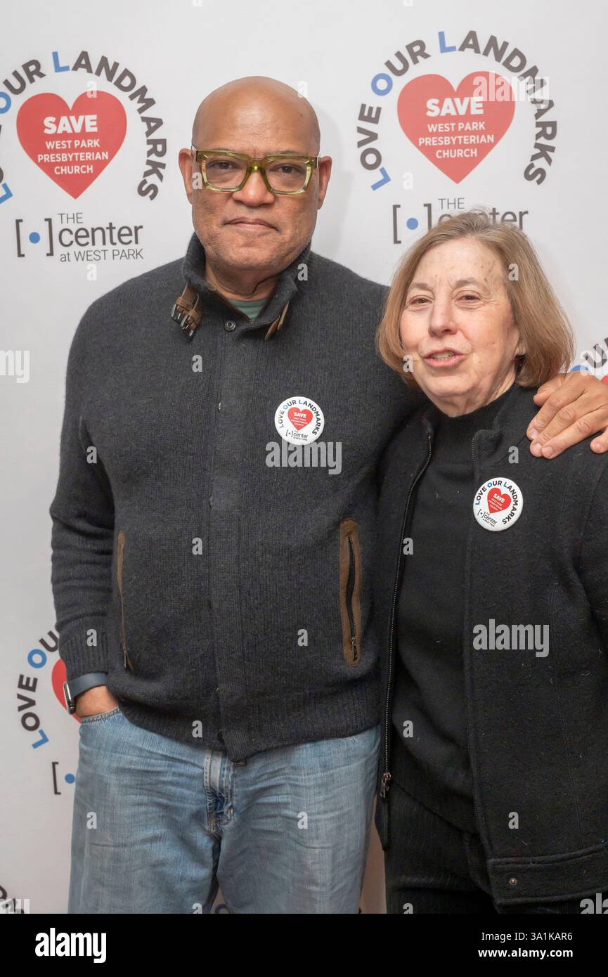 (L-R) Laurence Fishburne and Debby Hirshman attend a rally to save the ...