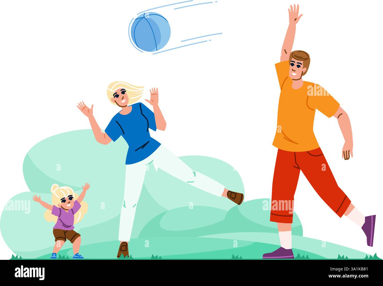 Children playing catch ball Stock Vector Images - Alamy