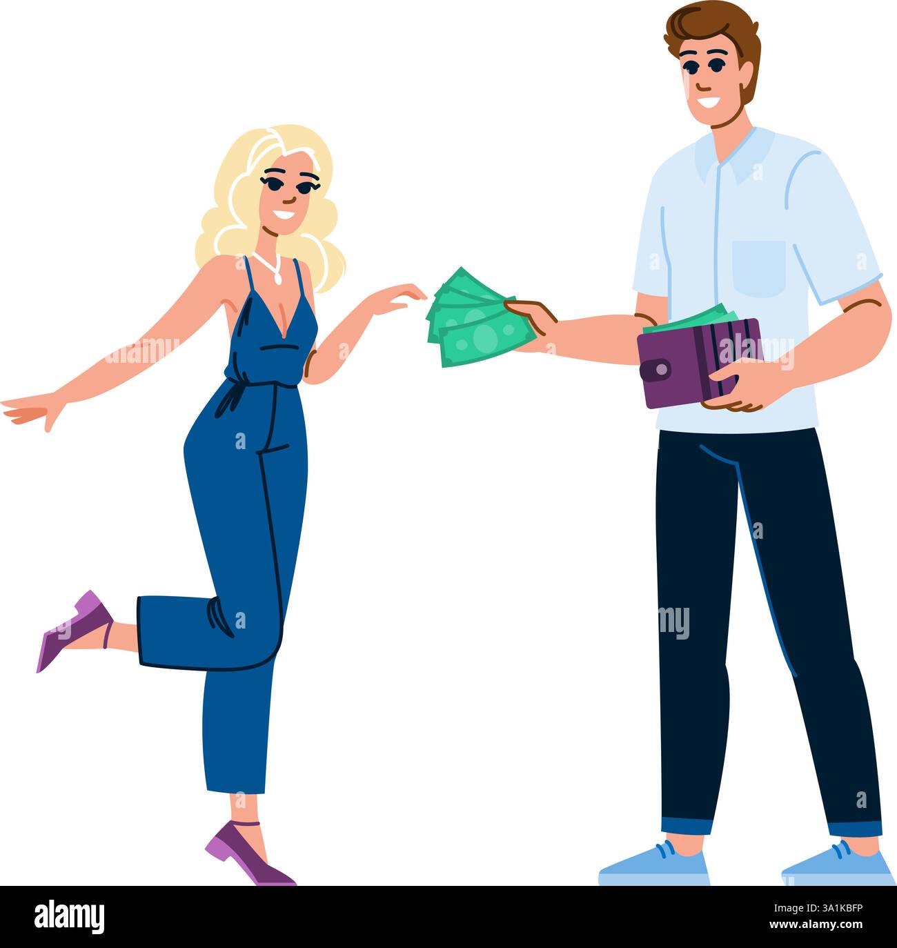 finance couple give money vector Stock Vector Image & Art - Alamy