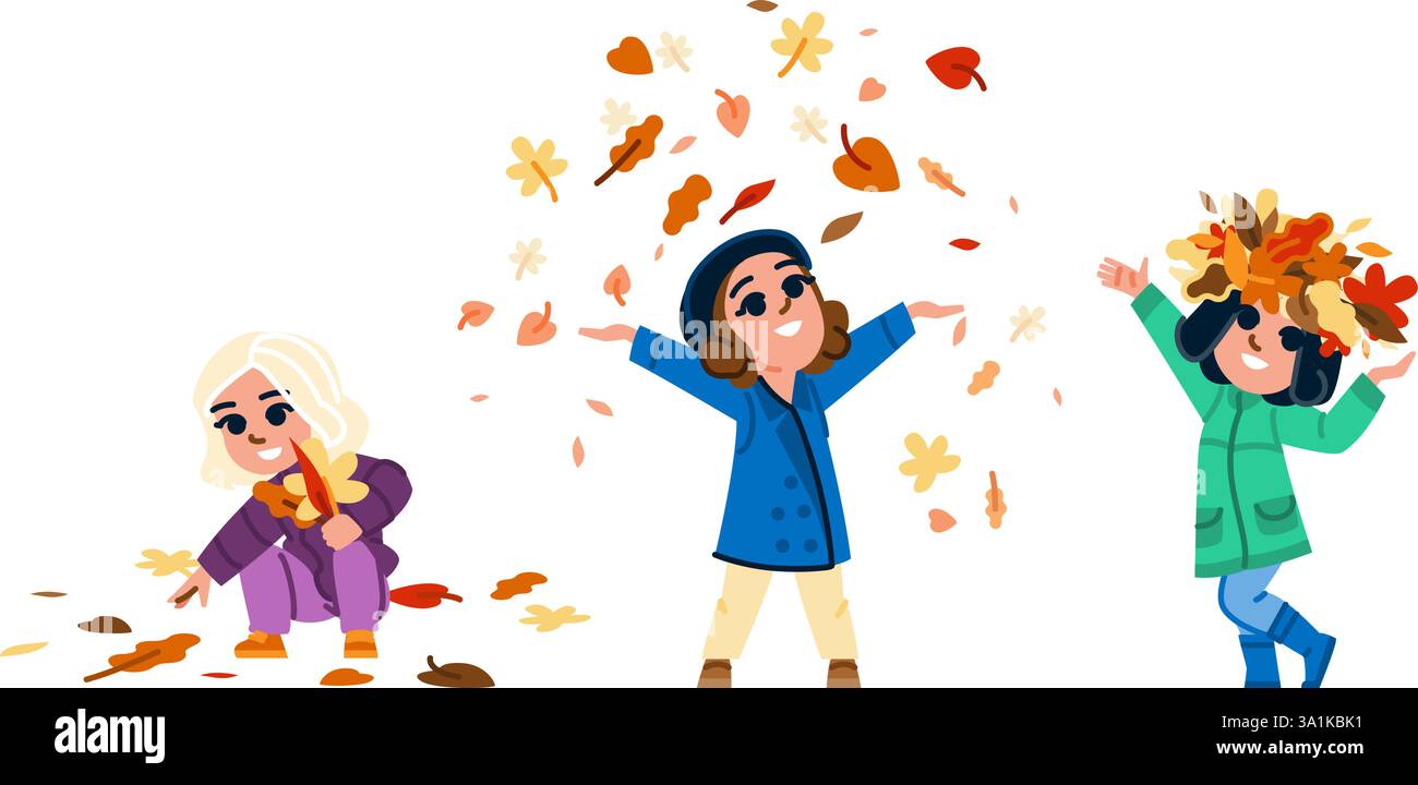 nature collecting autumn leaves vector Stock Vector Image & Art - Alamy