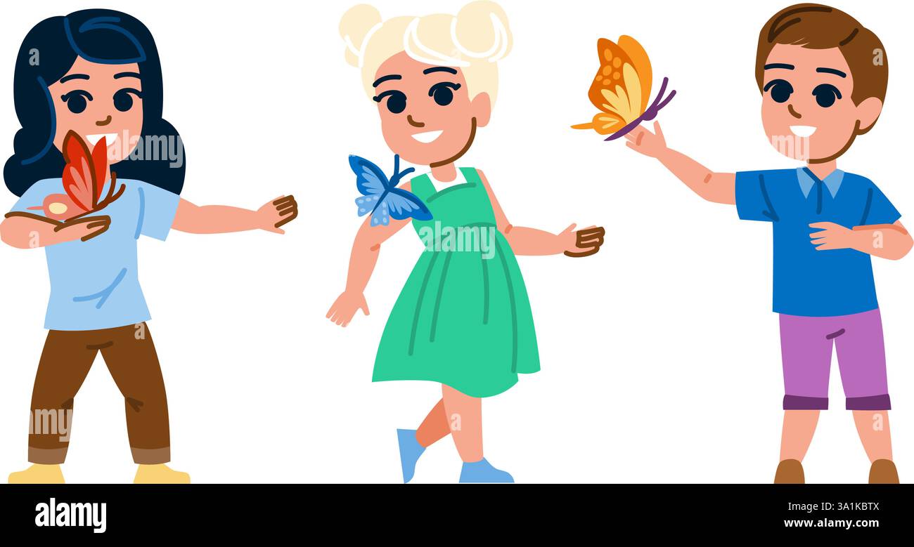 nature butterfly kid vector Stock Vector Image & Art - Alamy