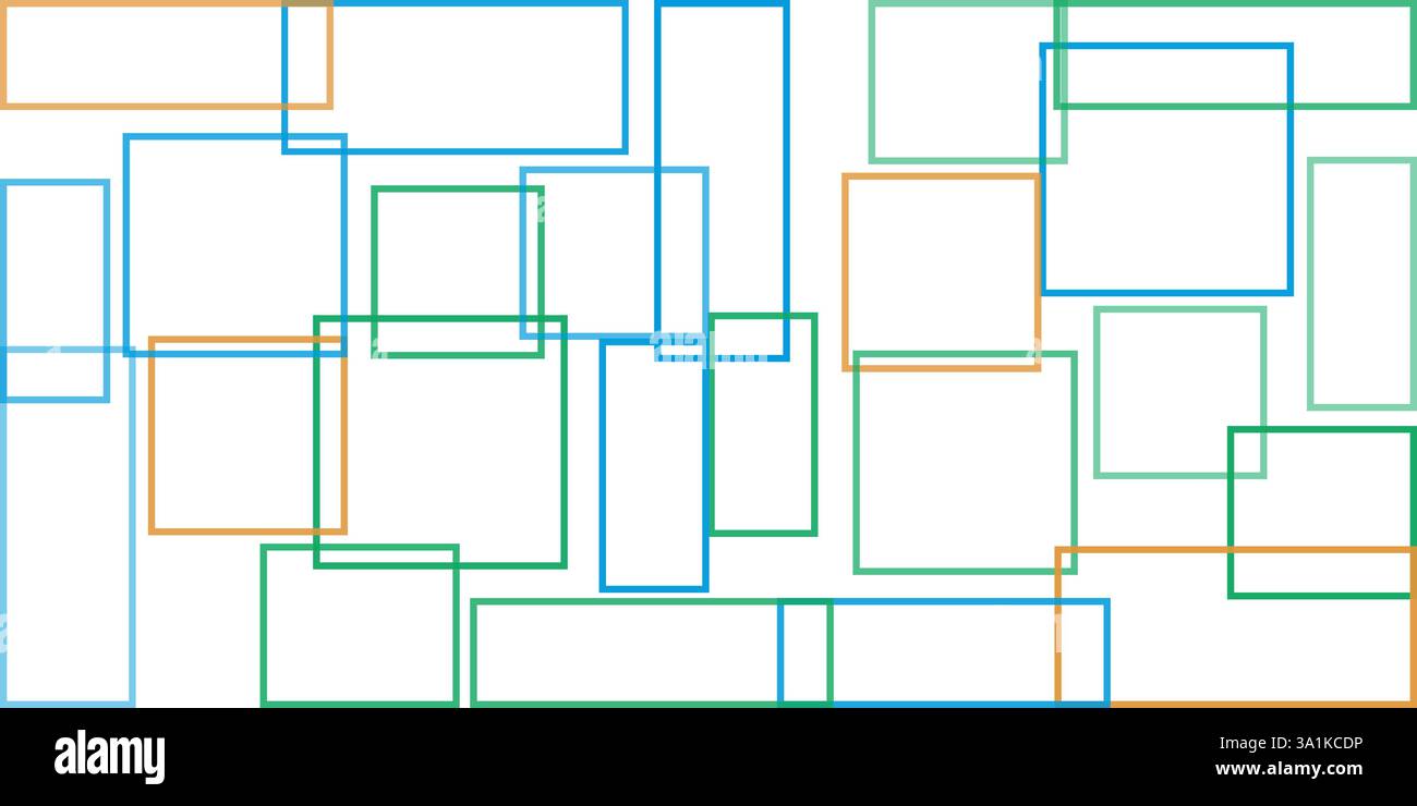 Simple Overlapping Rectangular Frames of Various Sizes, Colored in ...