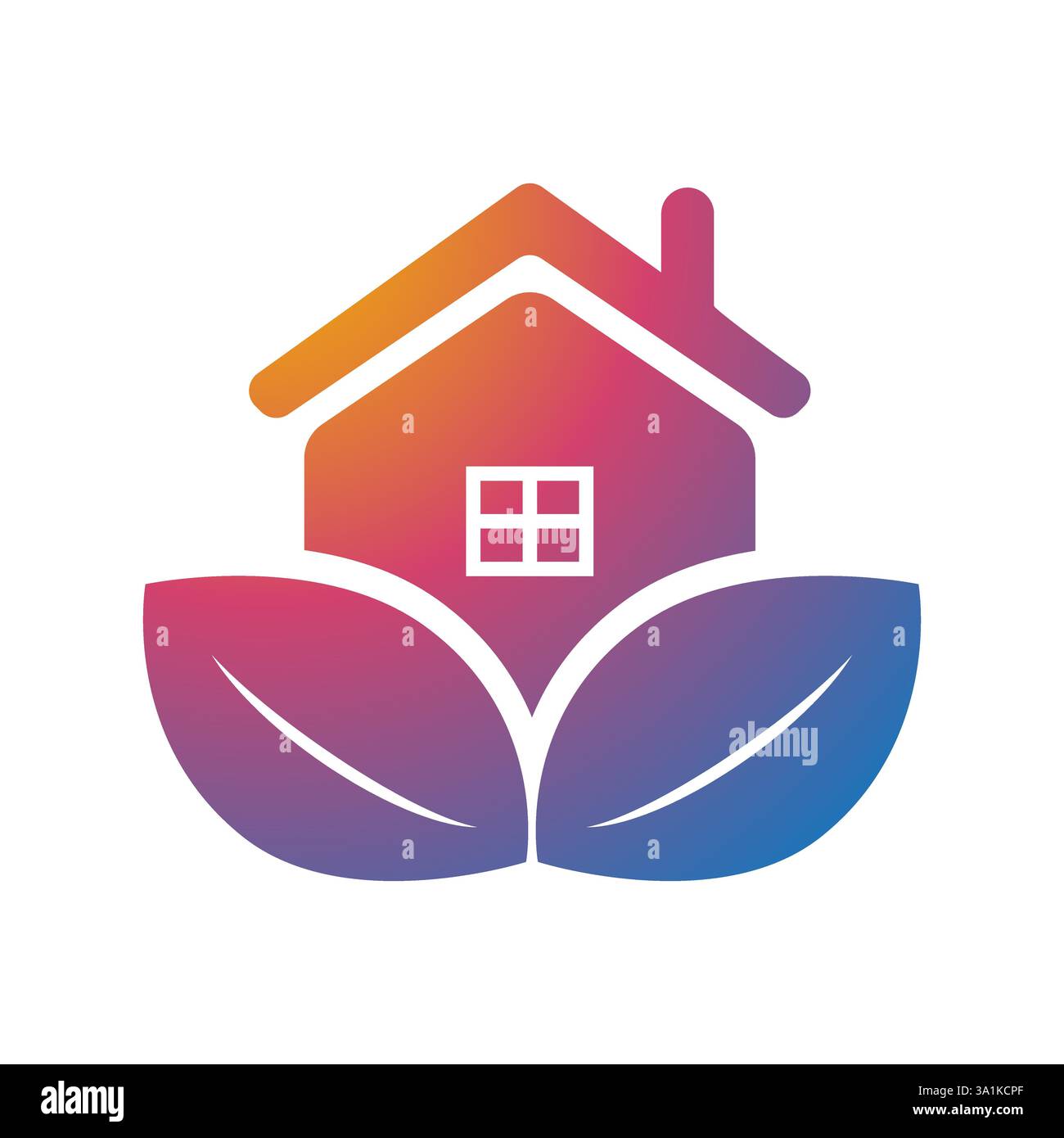 Colorful Green Eco Smart Home Symbol, Concept Design - House Icon with ...