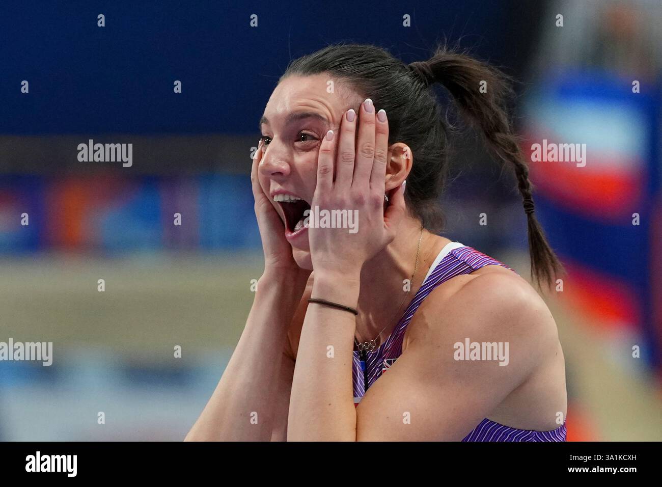Jade O'Dowda of Britain celebrates after her women's pentathlon high ...
