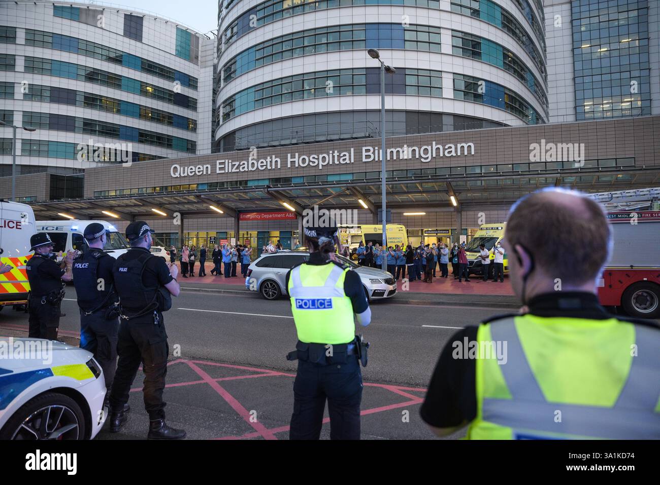 Birmingham Queen Elizabeth Hospital, April 9 2020. West Midlands Police ...