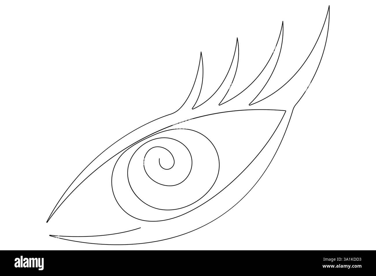 Eye symbol in continuous one line art drawing of human eye sign outline ...