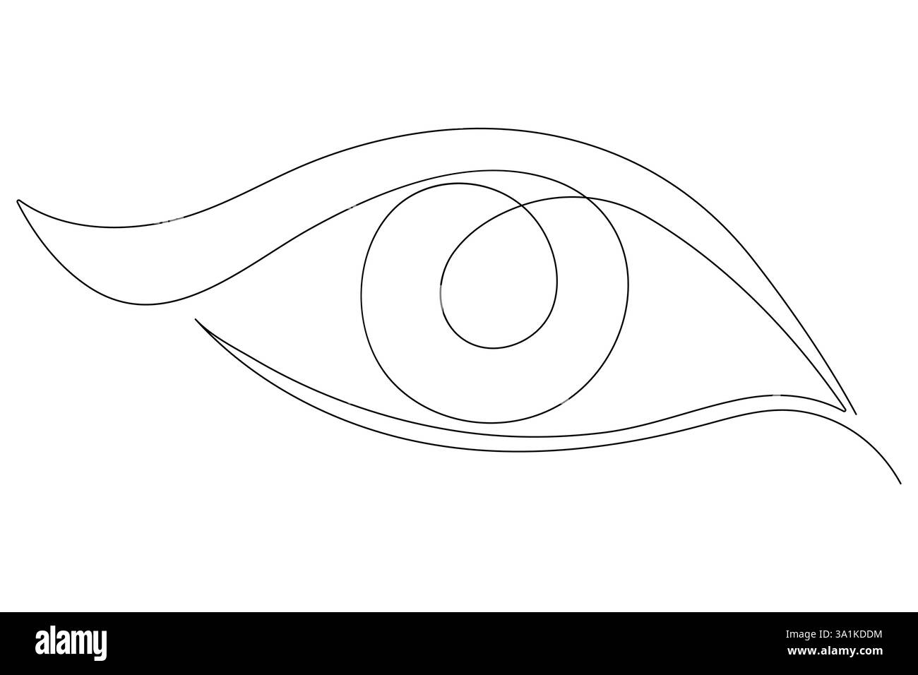 Eye symbol in continuous one line art drawing of human eye sign outline ...