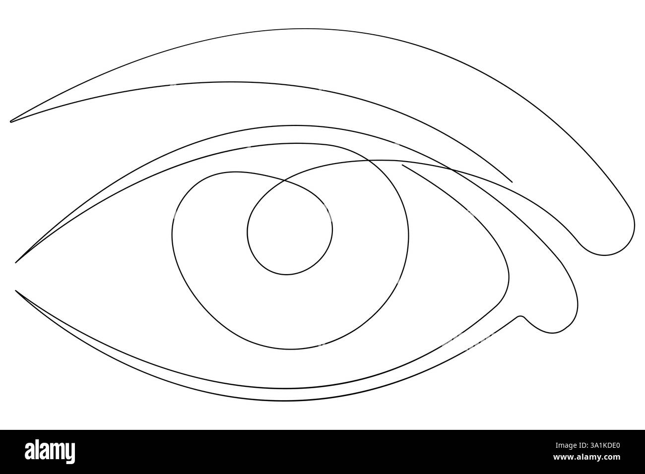 Eye symbol in continuous one line art drawing of human eye sign outline ...