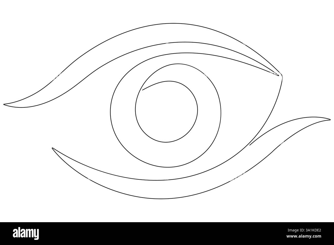 Eye symbol in continuous one line art drawing of human eye sign outline ...