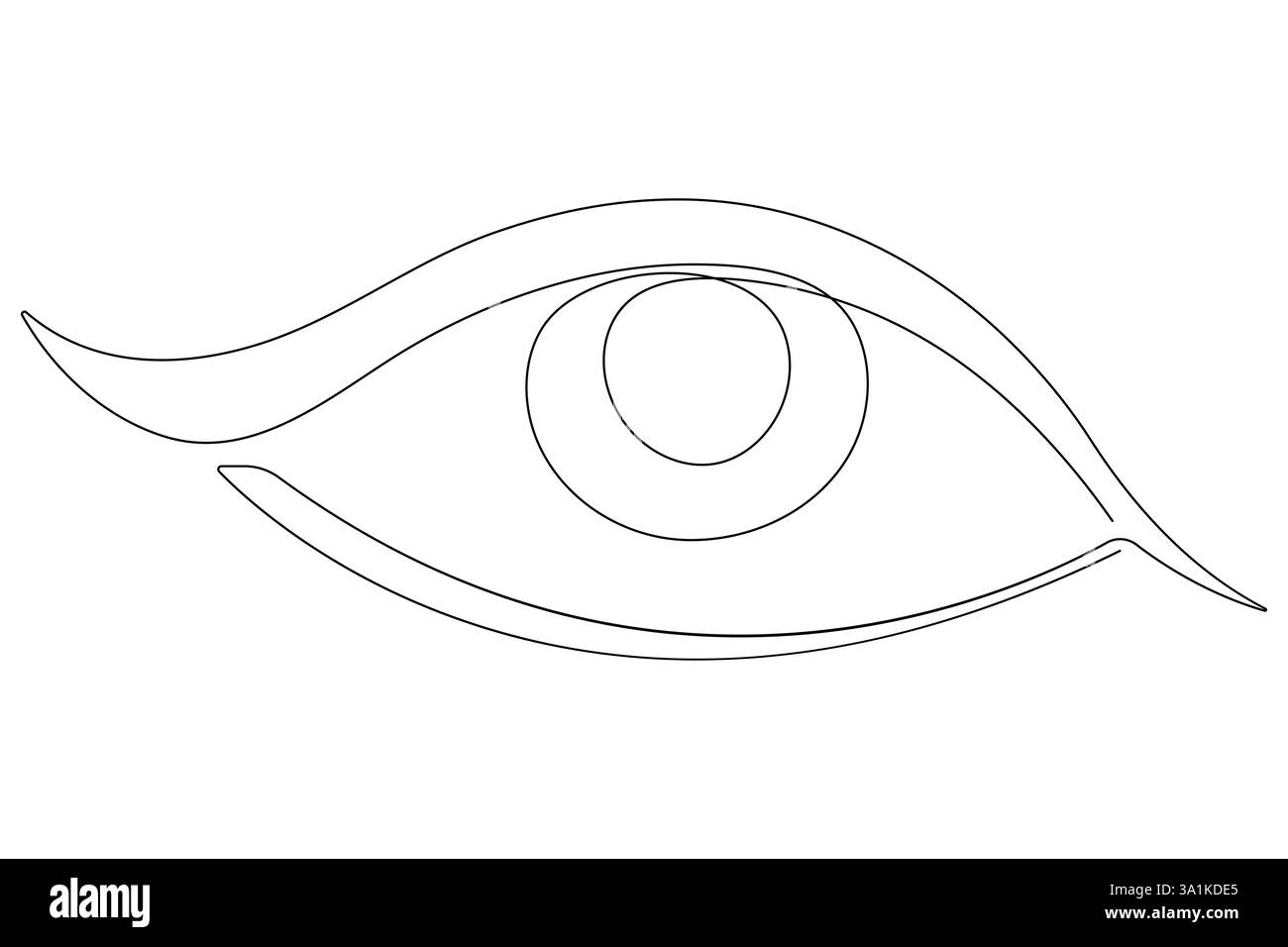 Eye symbol in continuous one line art drawing of human eye sign outline ...