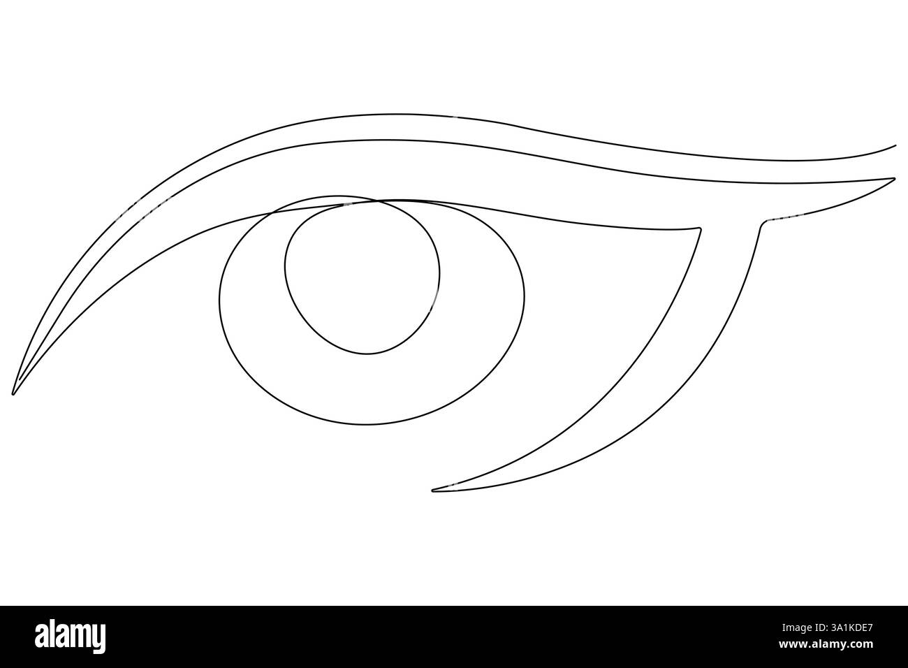 Eye symbol in continuous one line art drawing of human eye sign outline ...