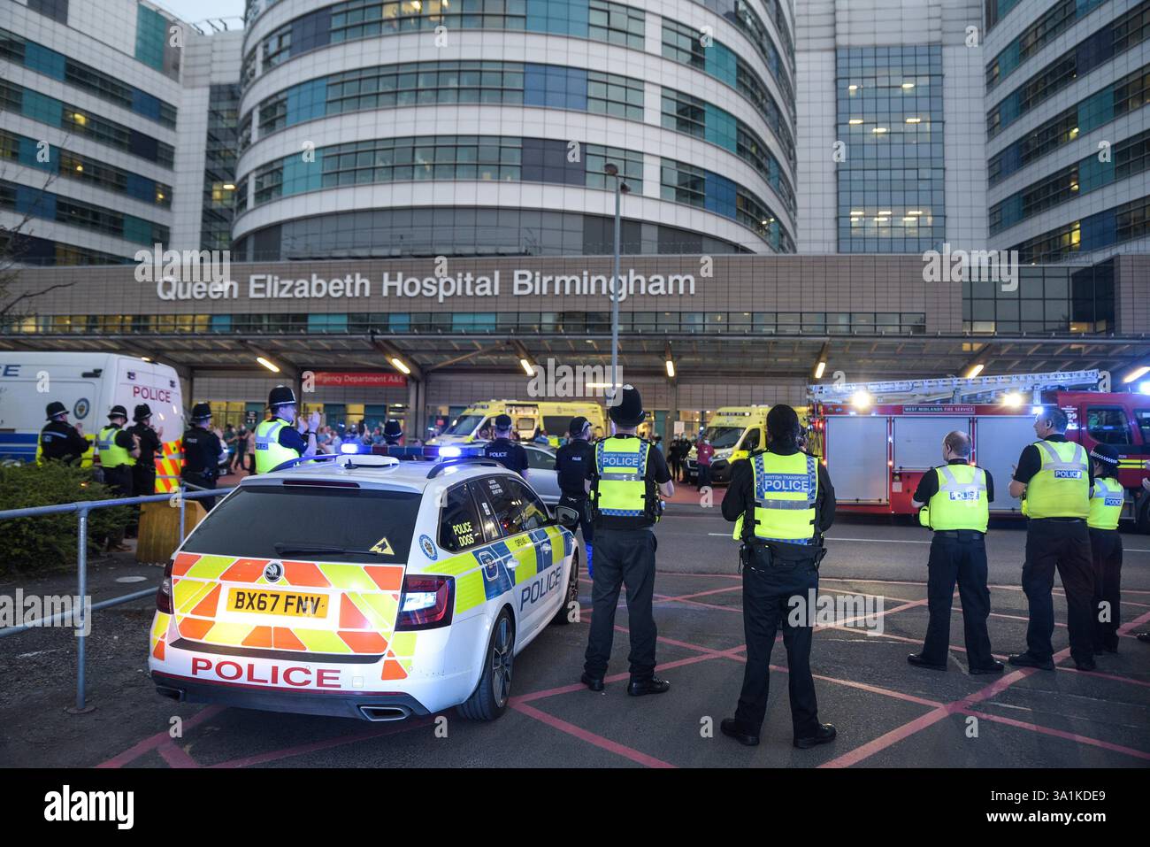 Birmingham Queen Elizabeth Hospital, April 9 2020. West Midlands Police ...