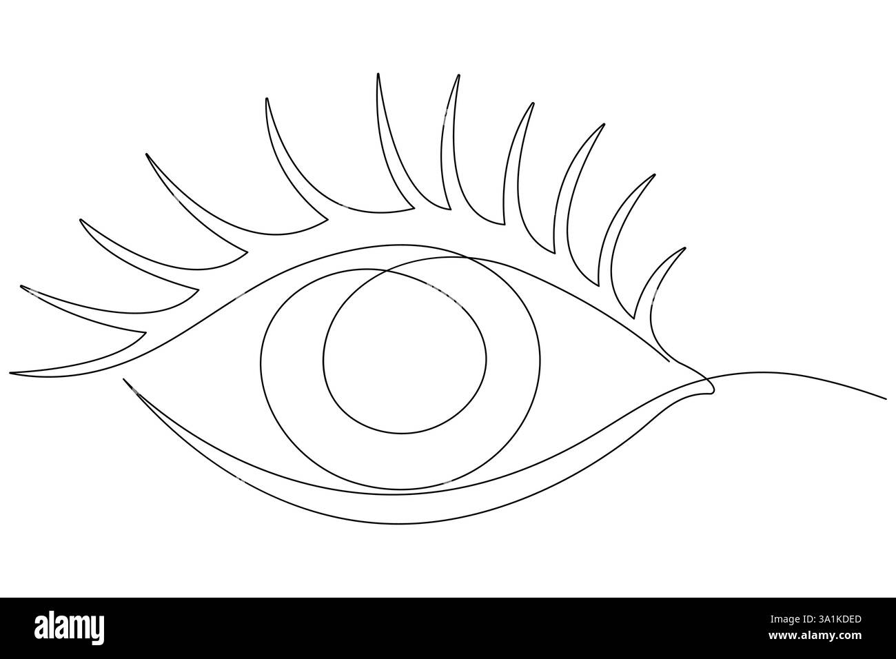 Eye symbol in continuous one line art drawing of human eye sign outline ...