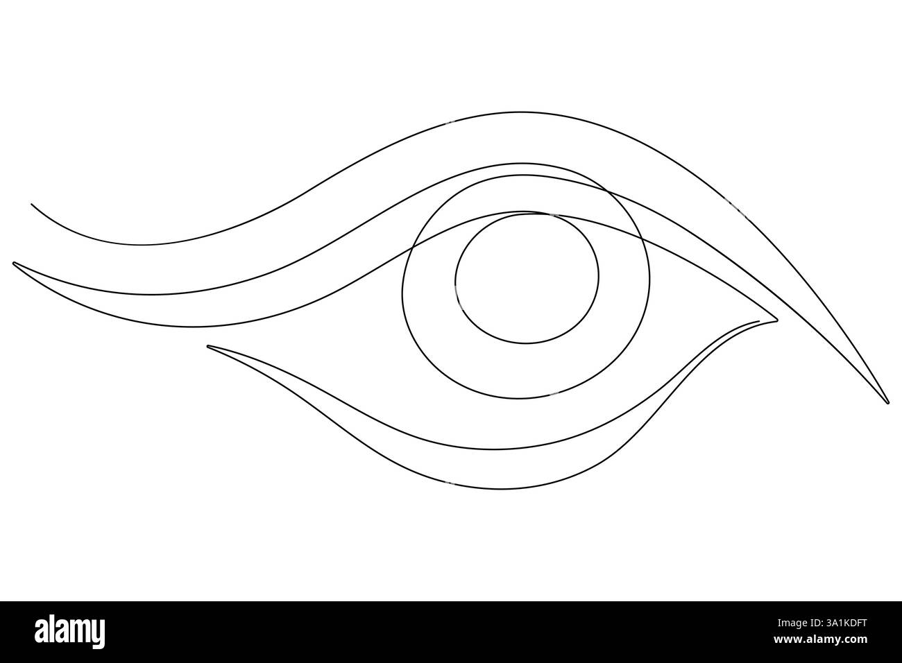 Eye symbol in continuous one line art drawing of human eye sign outline ...