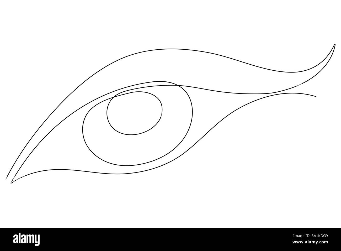 Eye symbol in continuous one line art drawing of human eye sign outline ...