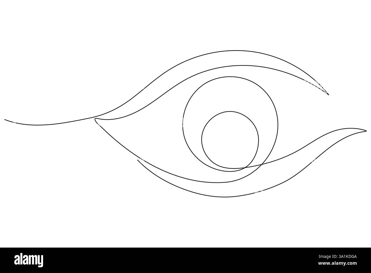 Eye symbol in continuous one line art drawing of human eye sign outline ...