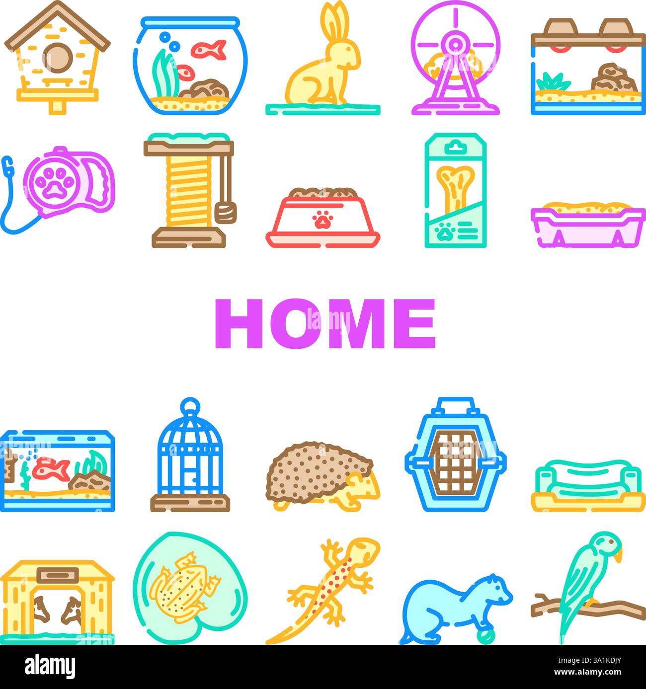 multi species home icons set vector Stock Vector Image & Art - Alamy