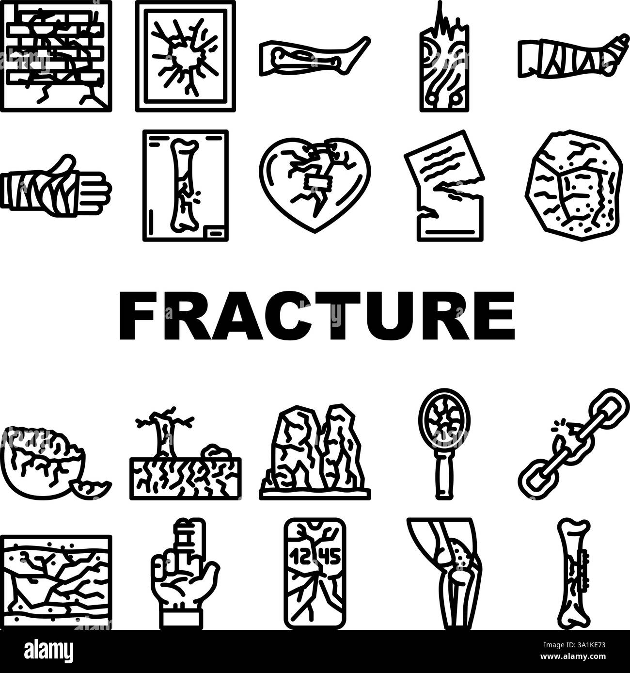 fracture break bone icons set vector Stock Vector Image & Art - Alamy