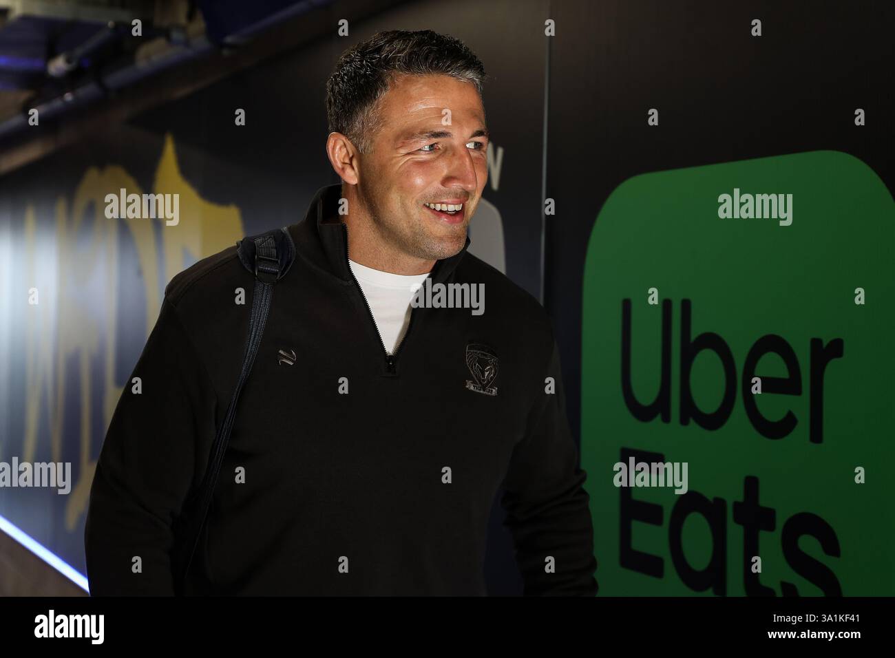 Sam Burgess Head Coach of Warrington Wolves arrives ahead of the ...