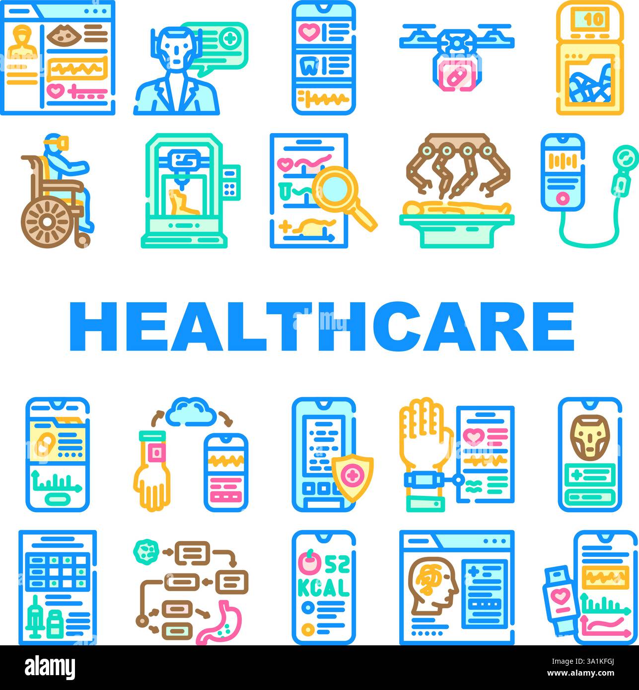 healthcare innovations icons set vector Stock Vector Image & Art - Alamy