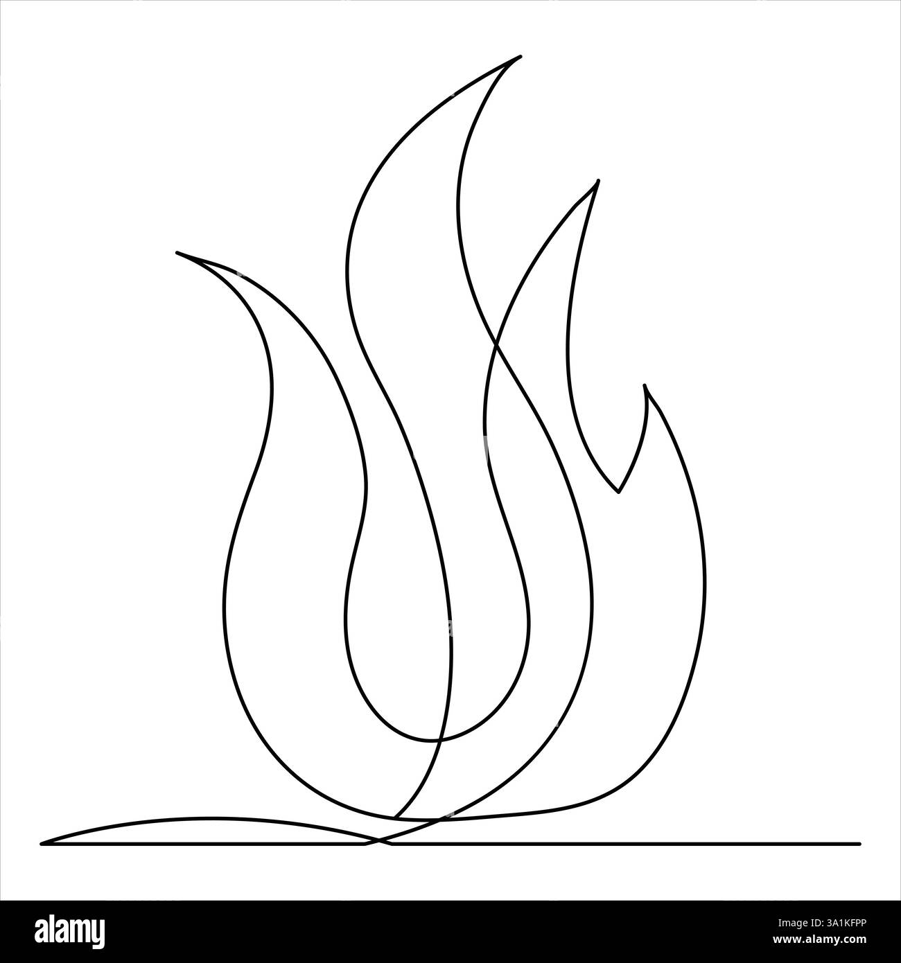 Bonfire line art drawing continuous outline vector illustration symbol ...