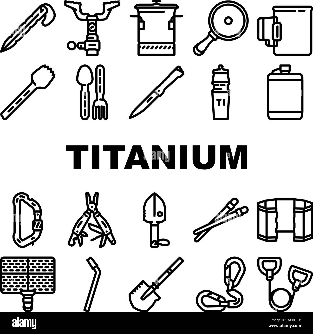 titanium accessories jewelry icons set vector Stock Vector Image & Art ...