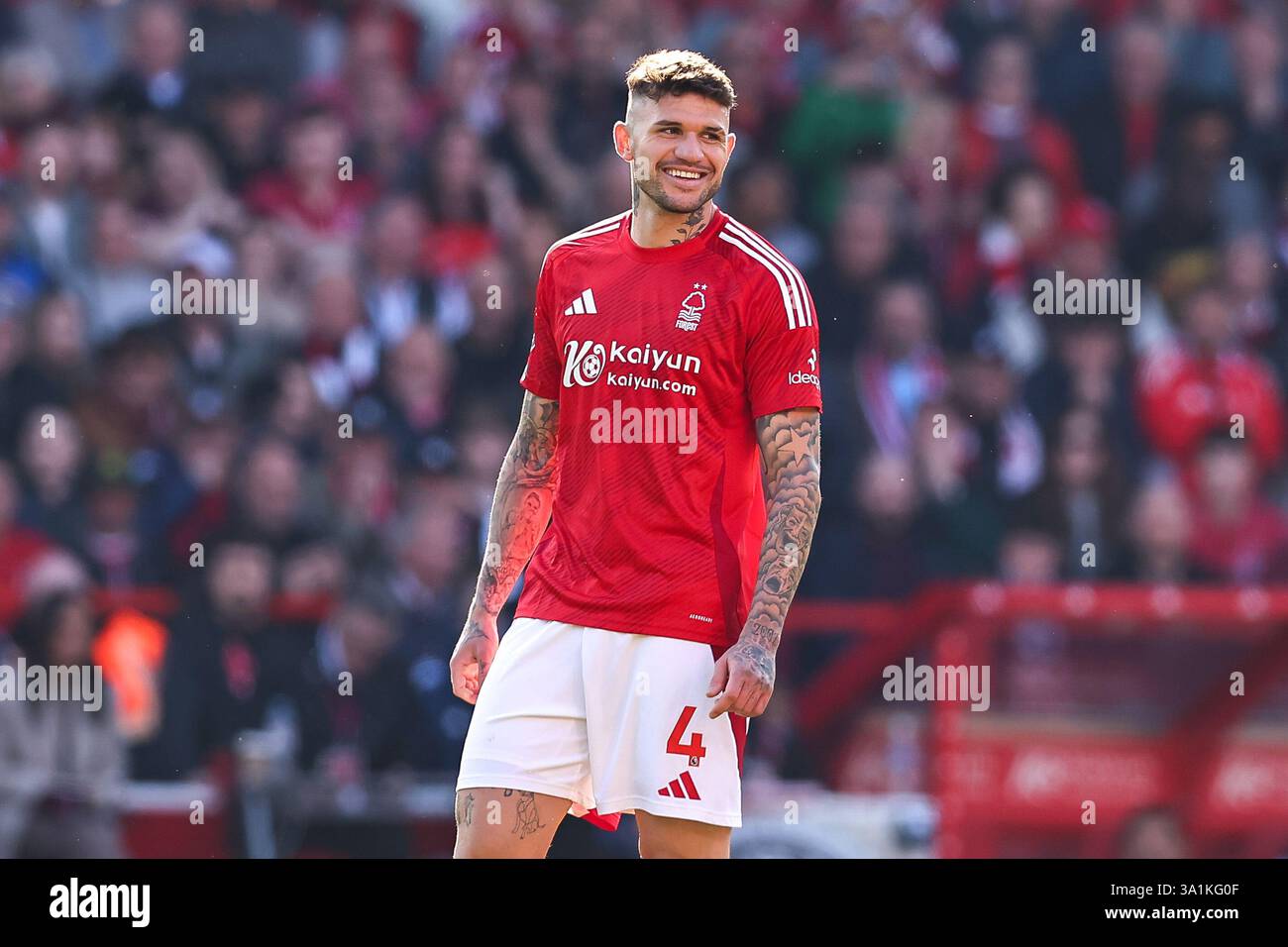 Nottingham, UK. 08th Mar, 2025. Morato of Nottingham Forest during the ...