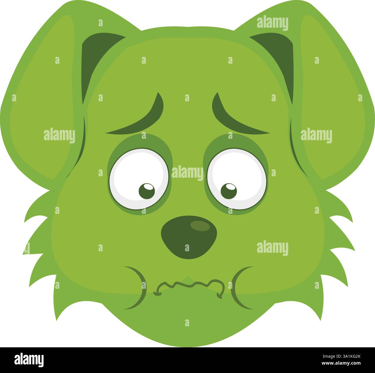 vector illustration emoji character face dog cartoon, with a green ...