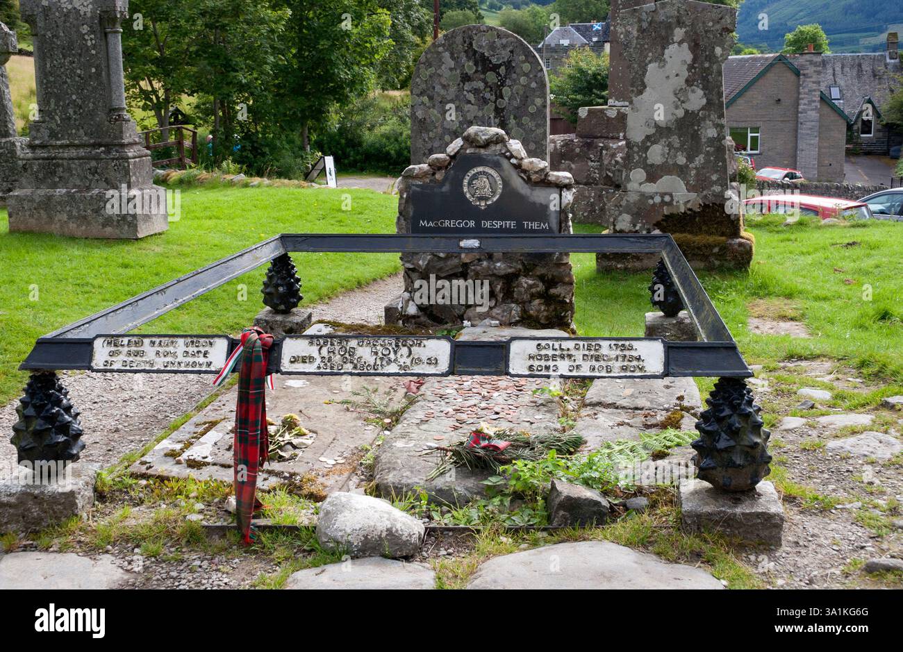 Family grave of Rob Roy McGregor at Balquidder, Scotland Stock Photo ...