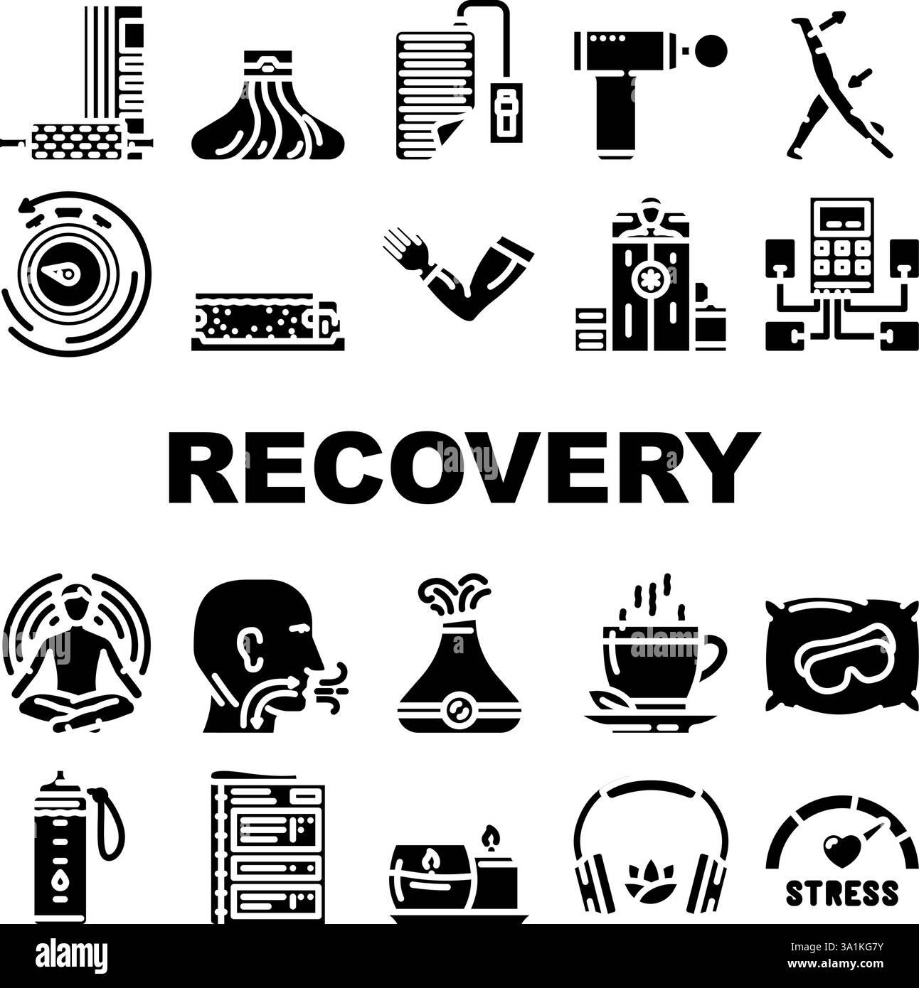 recovery wellness practices icons set vector Stock Vector Image & Art ...