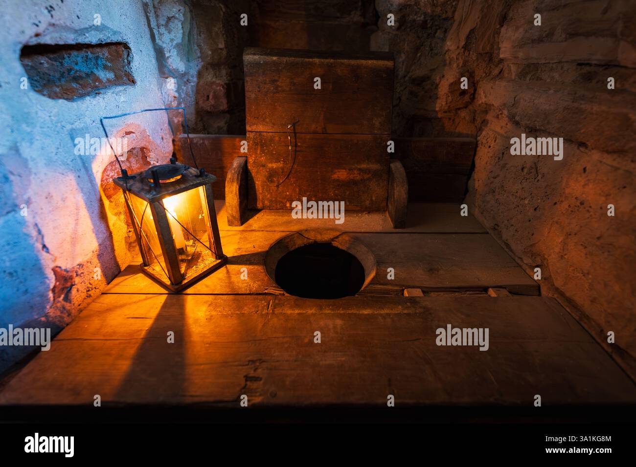 Medieval Toilet: Ancient toilet within a stone castle, offering a ...