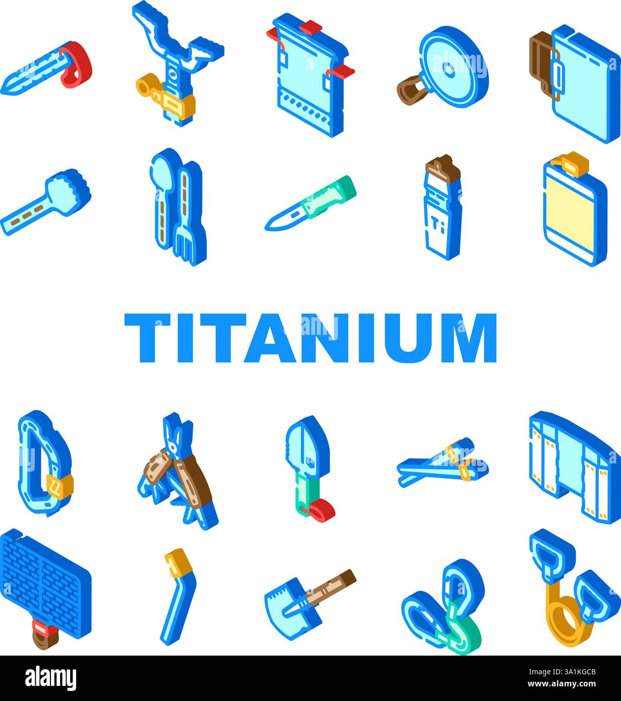 titanium accessories jewelry icons set vector Stock Vector Image & Art ...
