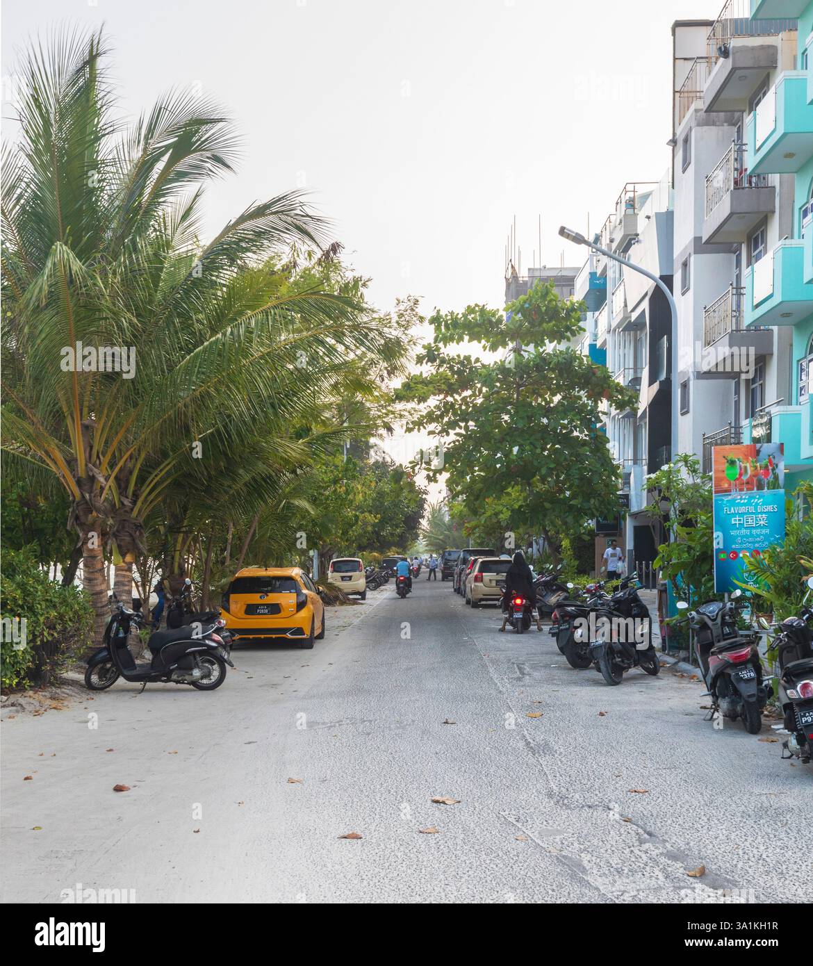 Male, Maldives - February 05, 2025: One of the streets in the city of ...
