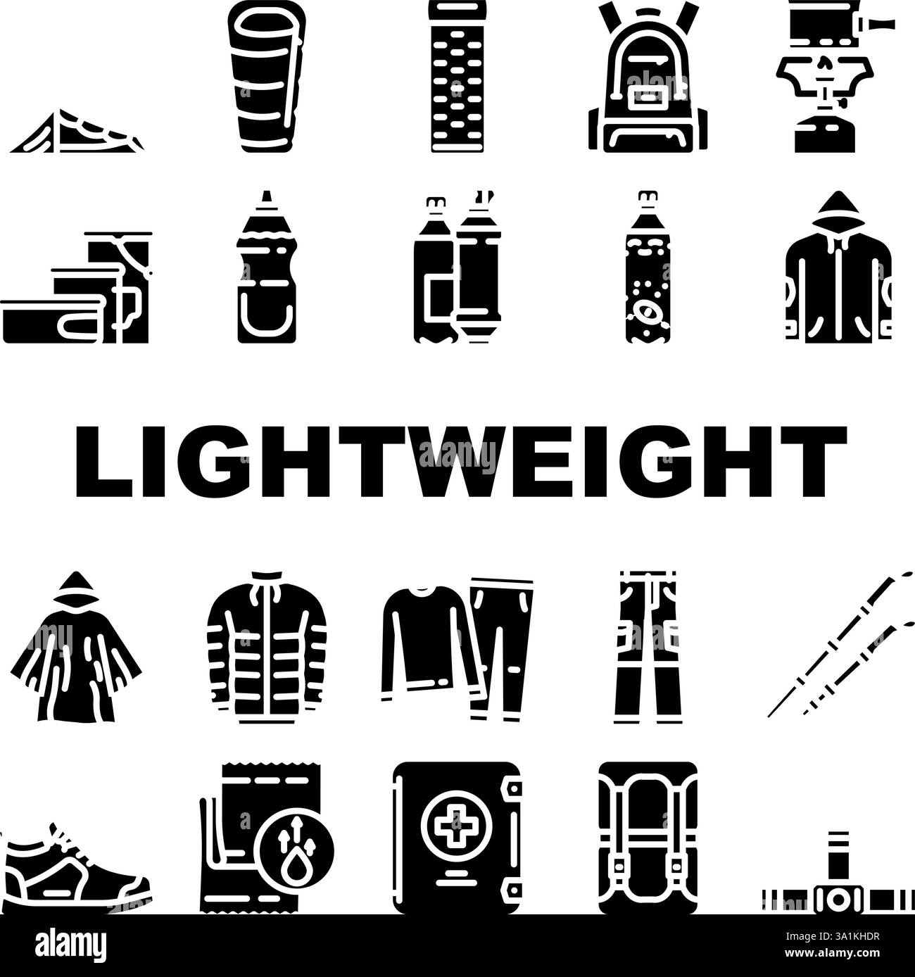 lightweight backpacking icons set vector Stock Vector Image & Art - Alamy