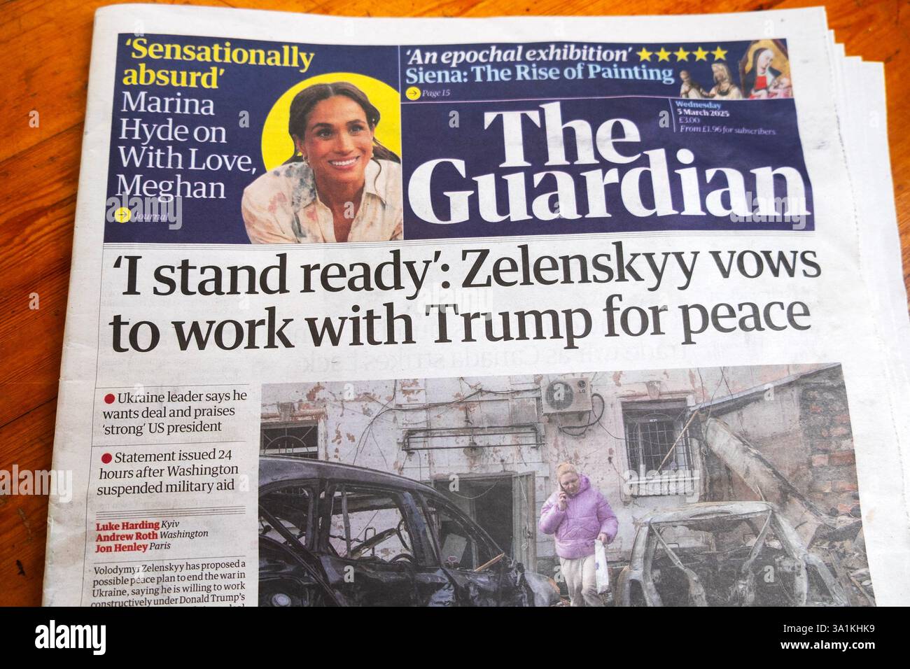 'I stand ready: Zelenskyy vows to work with Trump for peace' Guardian ...