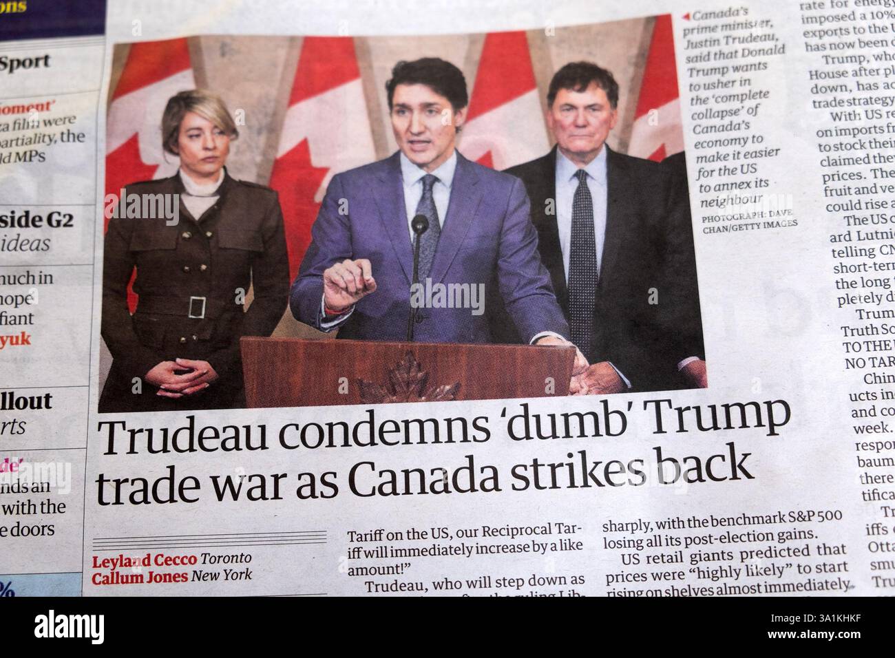 PM 'Justin Trudeau condemns 'dumb' Trump trade war as Canada strikes ...