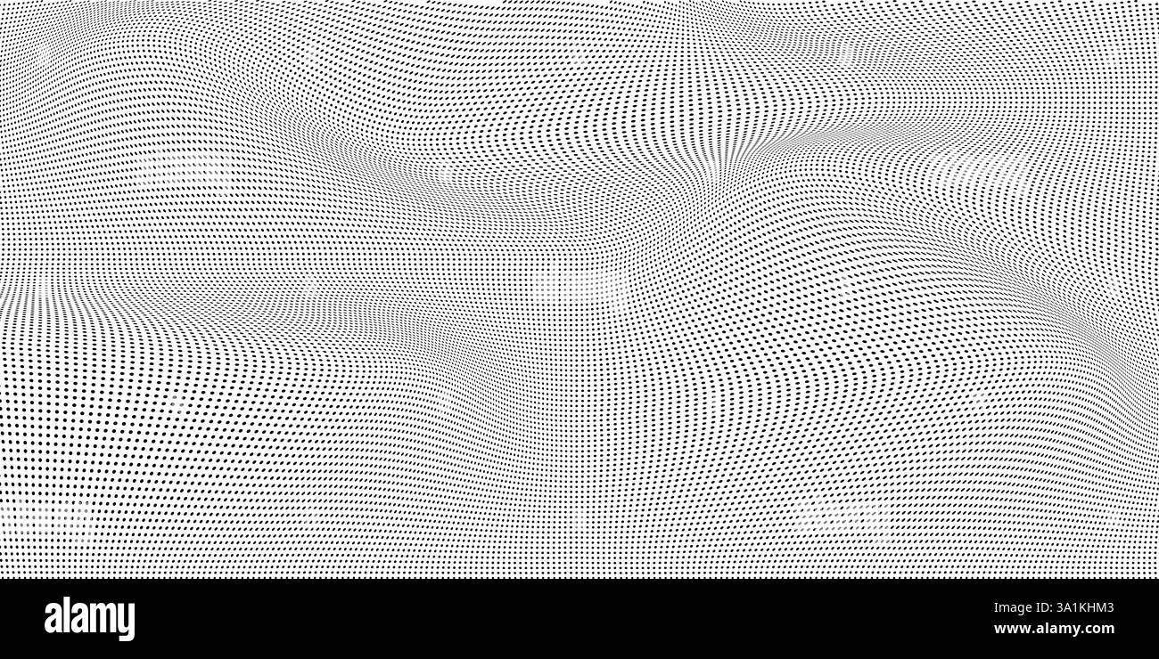 Abstract wave pattern in black and white showcasing depth. Vector ...