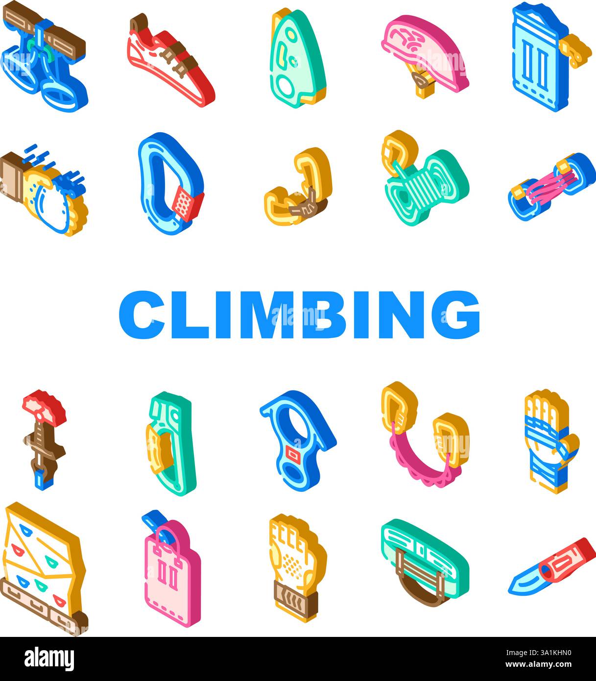 rock climbing bouldering icons set vector Stock Vector Image & Art - Alamy