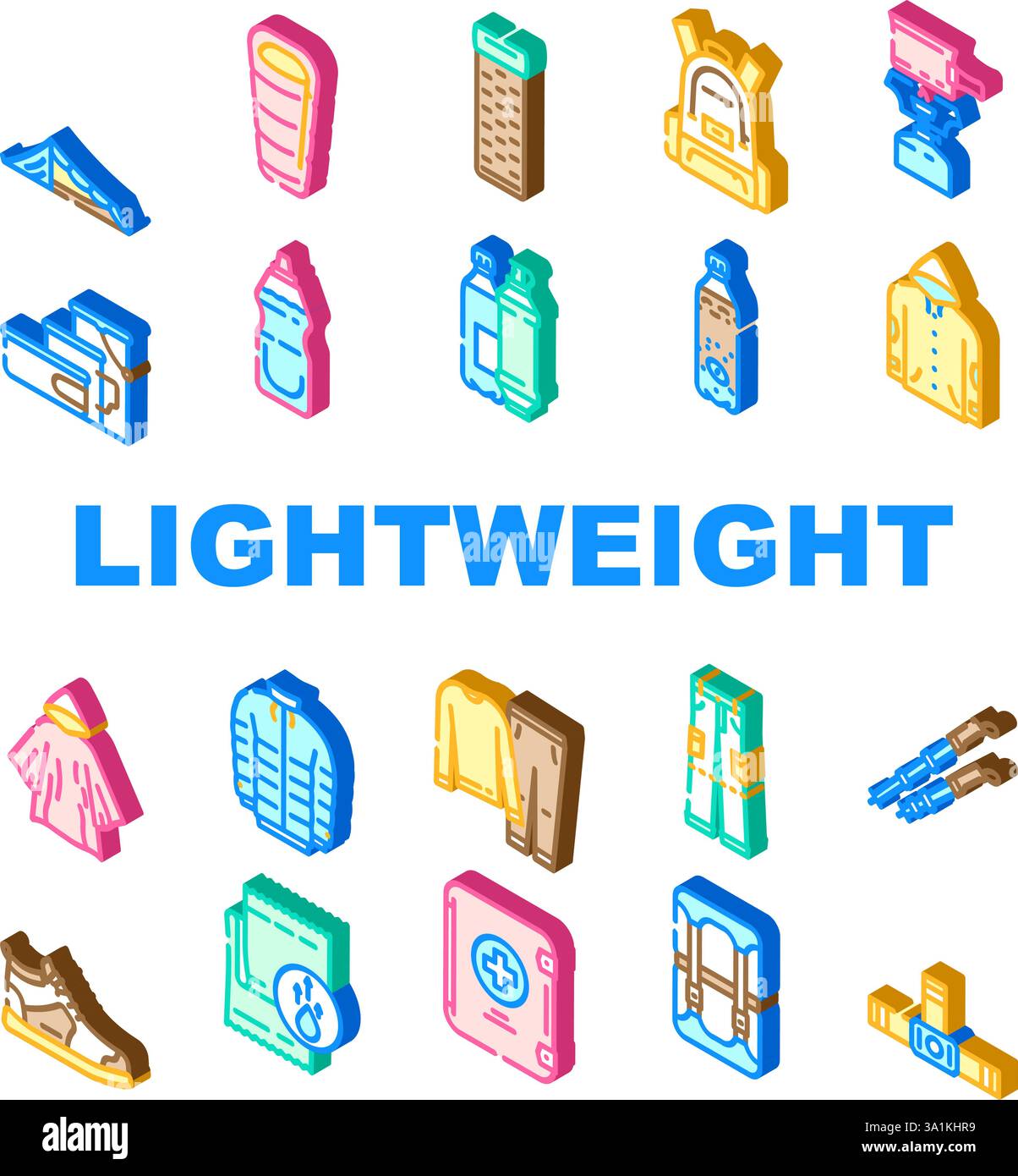 lightweight backpacking icons set vector Stock Vector Image & Art - Alamy