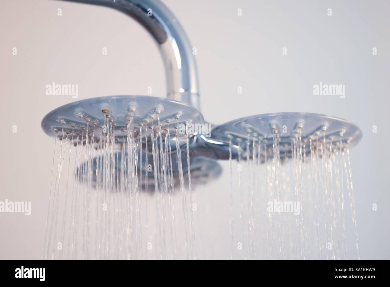 Running Water from Modern Overhead Showerhead – Minimalist Bathroom ...