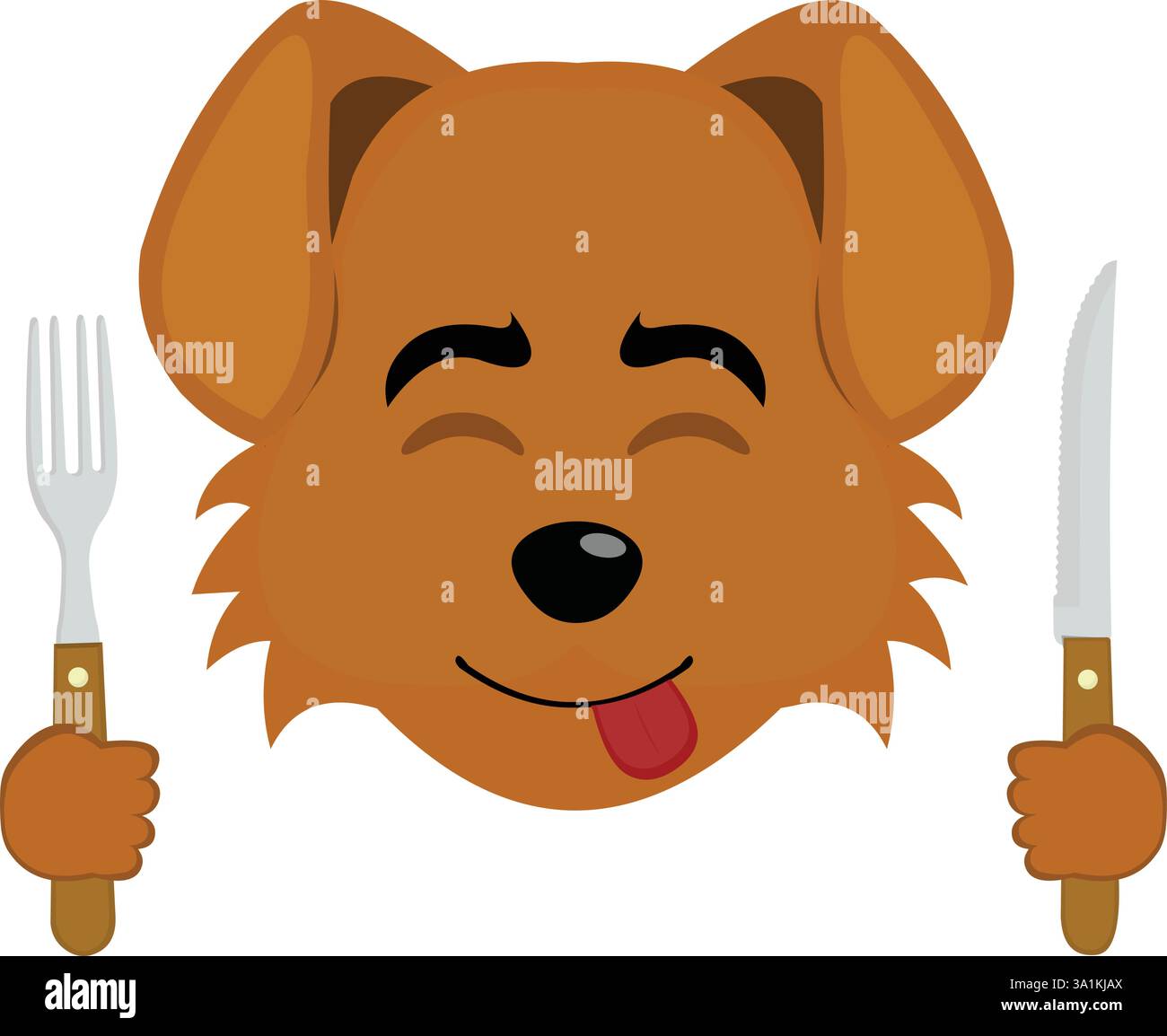 vector illustration emoji character face dog cartoon, an expression of ...