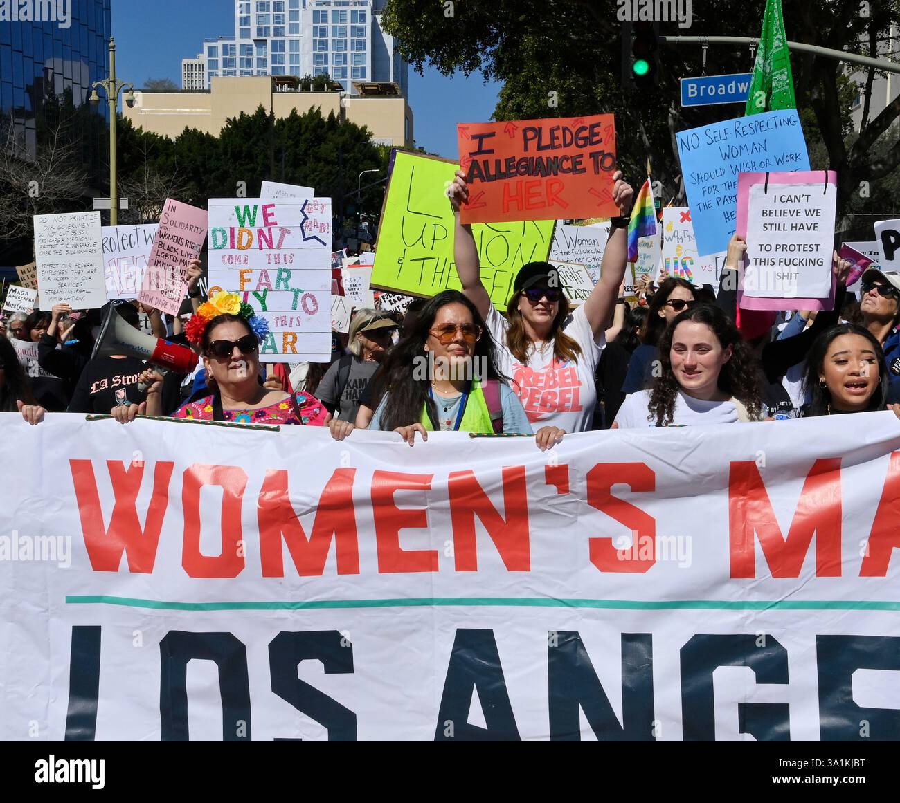 Hawthorne, United States. 08th Mar, 2025. Thousands march to City Hall ...