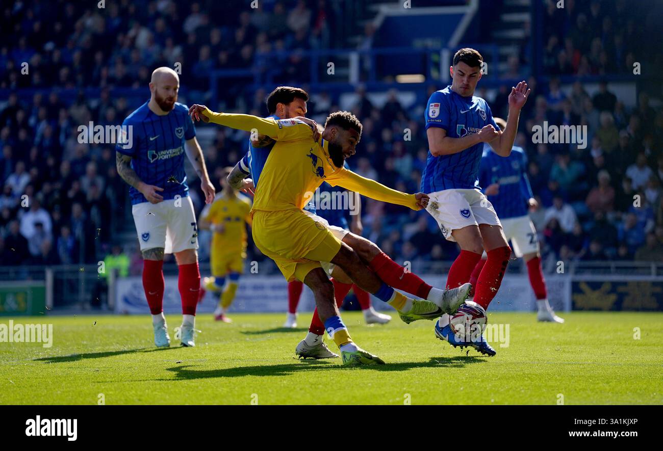 Leeds United's Jayden Bogle has a shot on goal during the Sky Bet ...