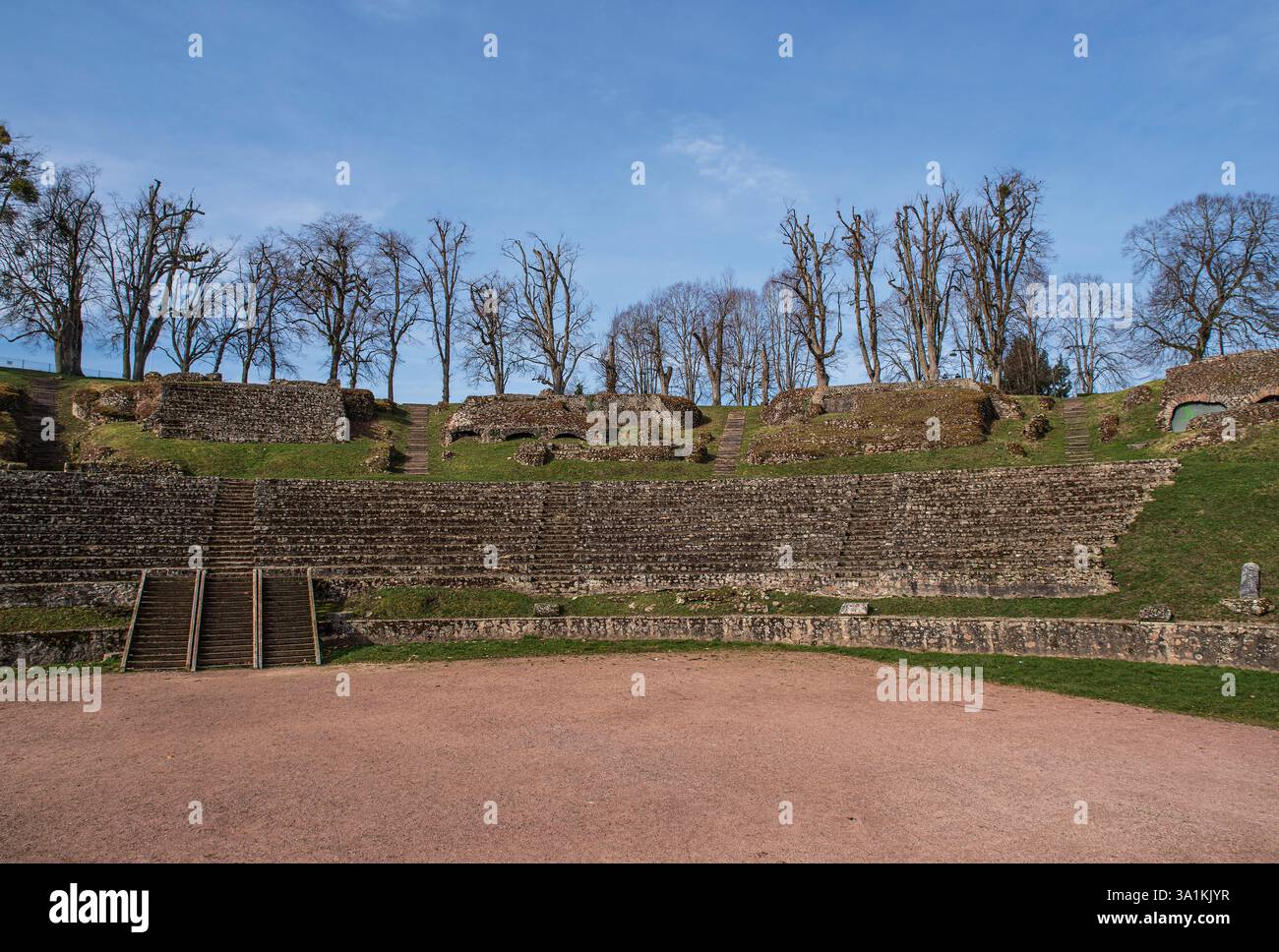 Roman amphitheatre in the town of Autun in Burgundy, France Stock Photo ...