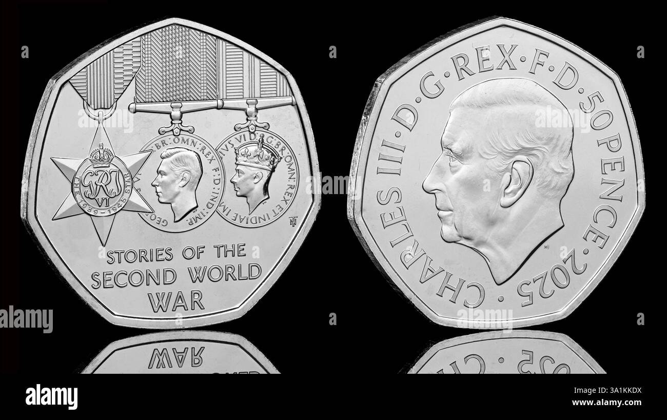 2025 second world war 50p coin hi-res stock photography and images - Alamy