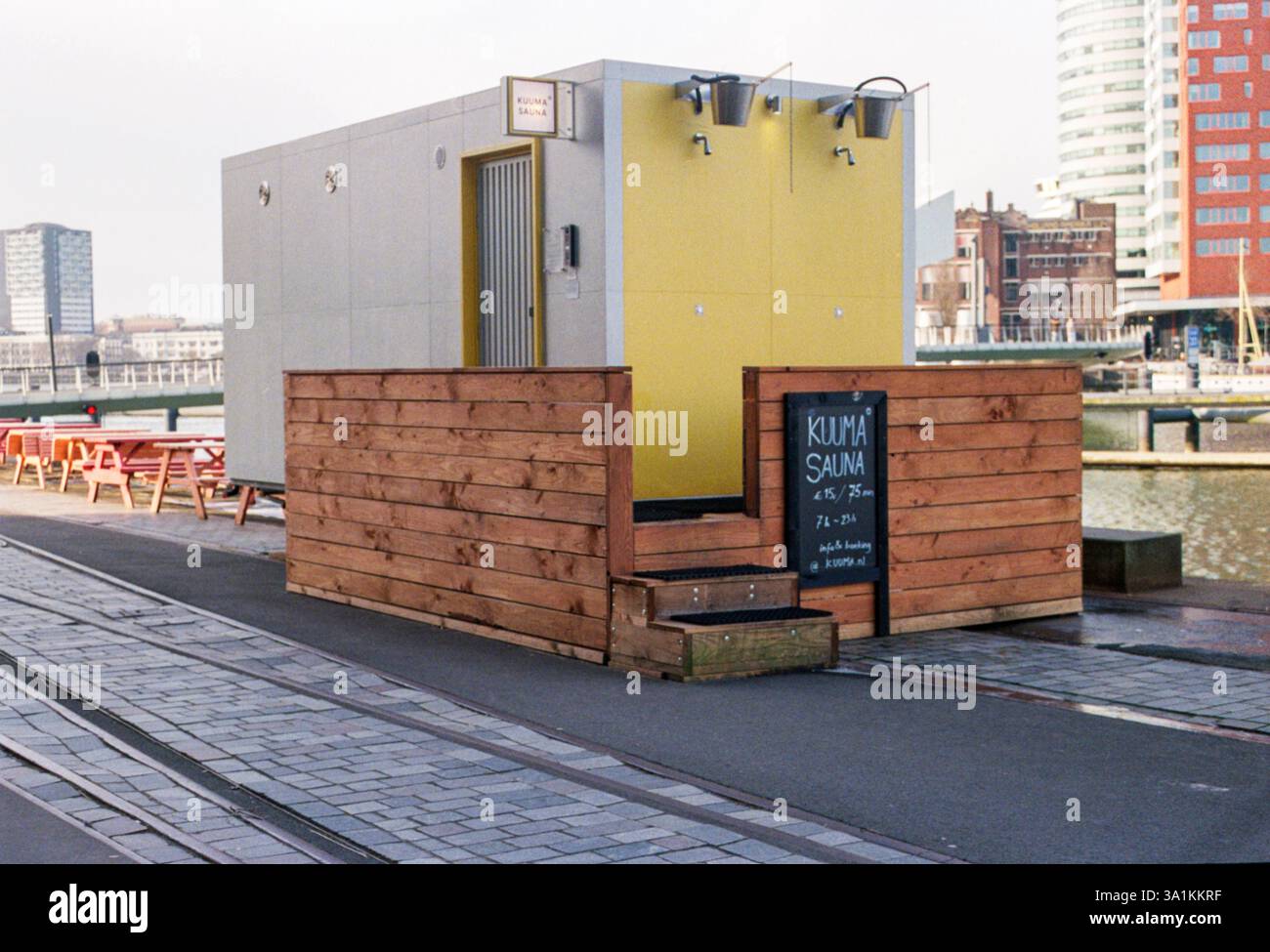 Sauna at the Docks. Small Sauna Cabin at Docks of Rijnhaven in ...