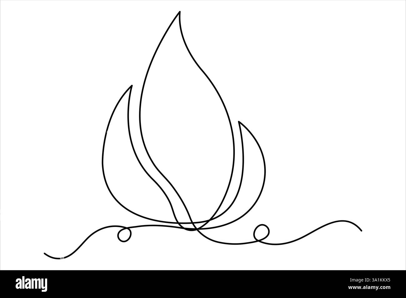 Continuous one line fire art drawing vector illustration Stock Vector ...